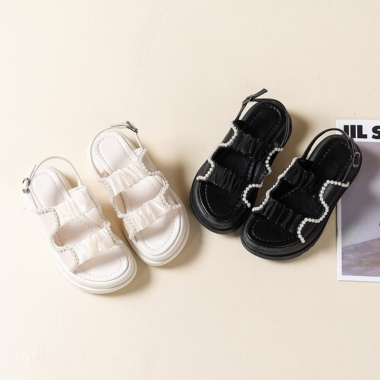 Badu.bg 2023 г. Едри сандали Дамски летни дамски обувки с каишка и катарама Плисирани отворени ...