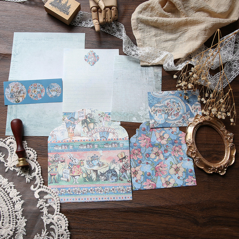 Badu Bg Mr Paper 6 стила 7 бр компл Ретро комплект пликове с цветя Комплект литературни