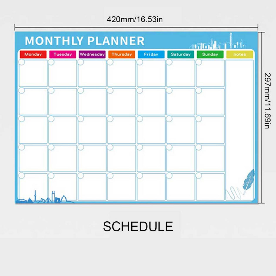 Badu.bg Табла за сухо изтриване на бяла дъска Гъвкав план за кухненски стикери - Badu.bg