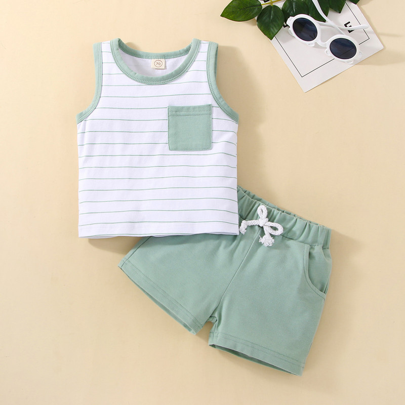 Badu Bg Focusnorm 3 цвята Летни комплекти дрехи за бебета за прохождащи момчета 2бр Потници с