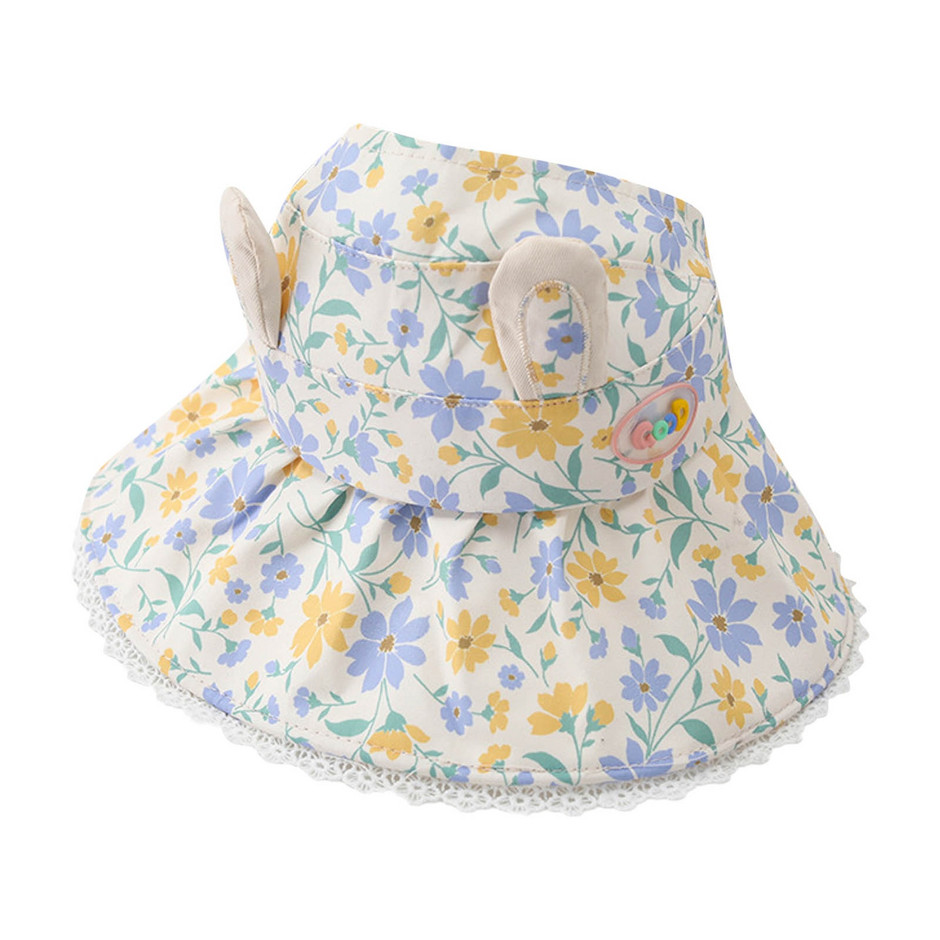 Badu Bg Детска шапка Момичета Момчета Лятна празна цилиндър Шапка с щампи на цветя Шапка