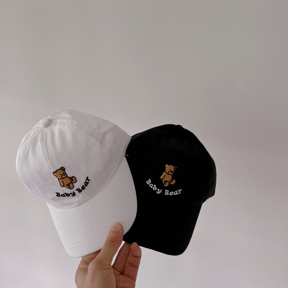 Badu Bg Момче Момиче Деца Лятна тънка анимационна мечка Бейзбол Бебешка бродерия Писмо Casquette