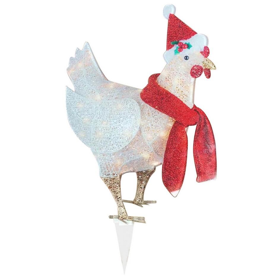 Коледна украса Нощни светлини за вътрешен двор Led Light-Up Chicken ...
