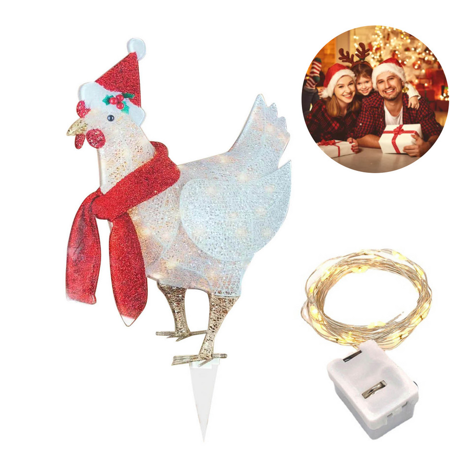 Коледна украса Нощни светлини за вътрешен двор Led Light-Up Chicken ...