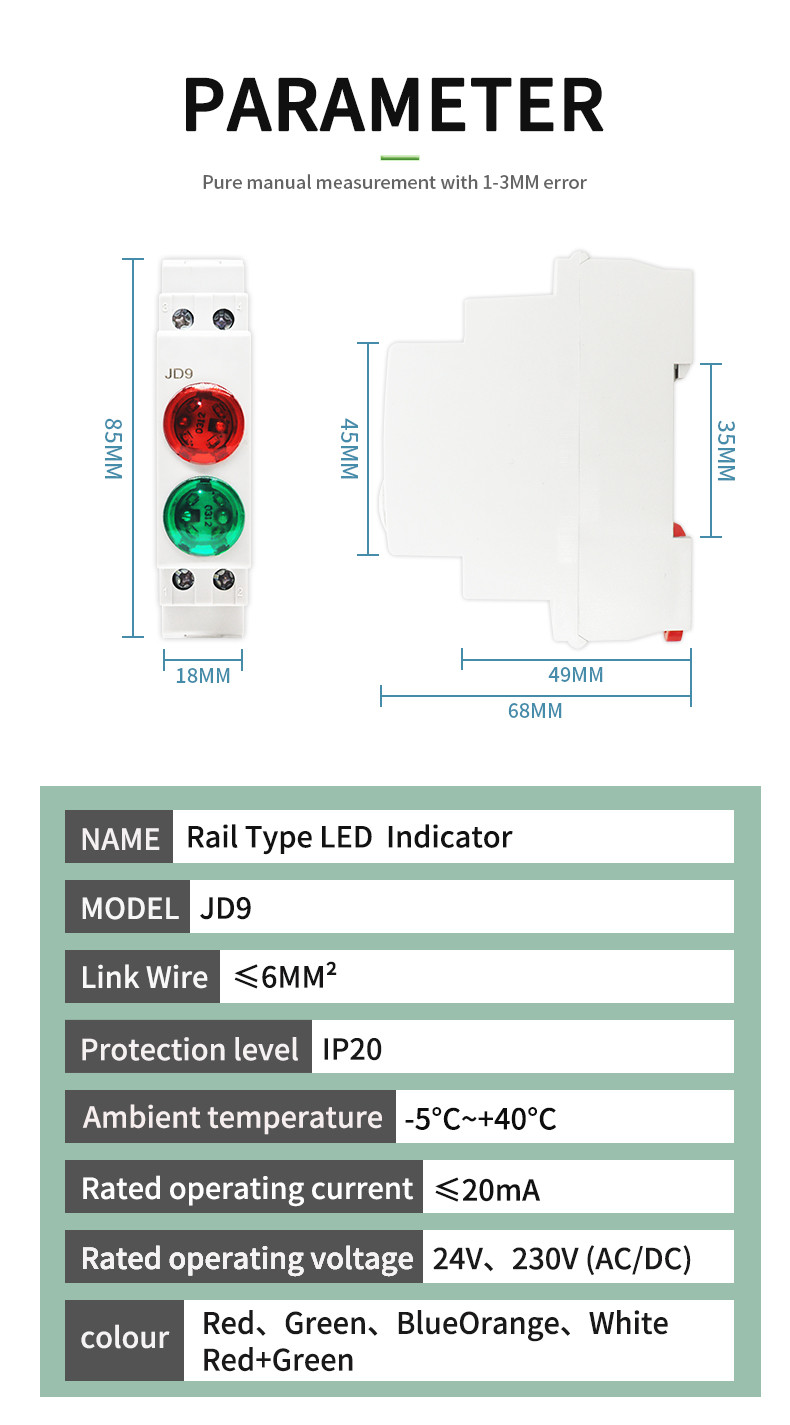 Badu.gr Din Rail Mount LED Signal Lamp Series AC/DC 24V 220V Indicating Indicating Pilot Lights ...