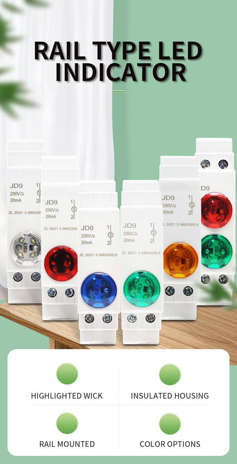 Badu.gr Din Rail Mount LED Signal Lamp Series AC/DC 24V 220V Indicating Indicating Pilot Lights ...