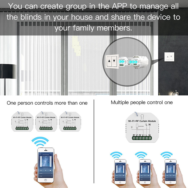 Badu Bg Wifi Rf интелигентен превключвател на модула за завеси Безжично