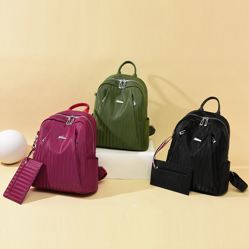 Badu Bg Две в едно Дамска раница Едноцветна дамска чанта за през рамо Модна ученическа чанта