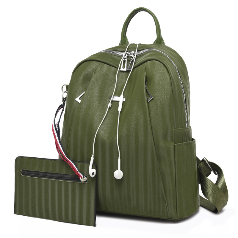 Badu Bg Две в едно Дамска раница Едноцветна дамска чанта за през рамо Модна ученическа чанта