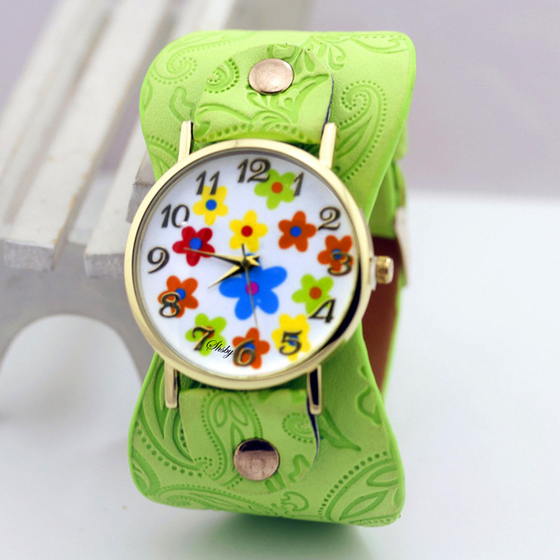 Badu.bg shsby Пристигане Принтирана кожена гривна Ръчен часовник Рокля с широка лента Часовник ...