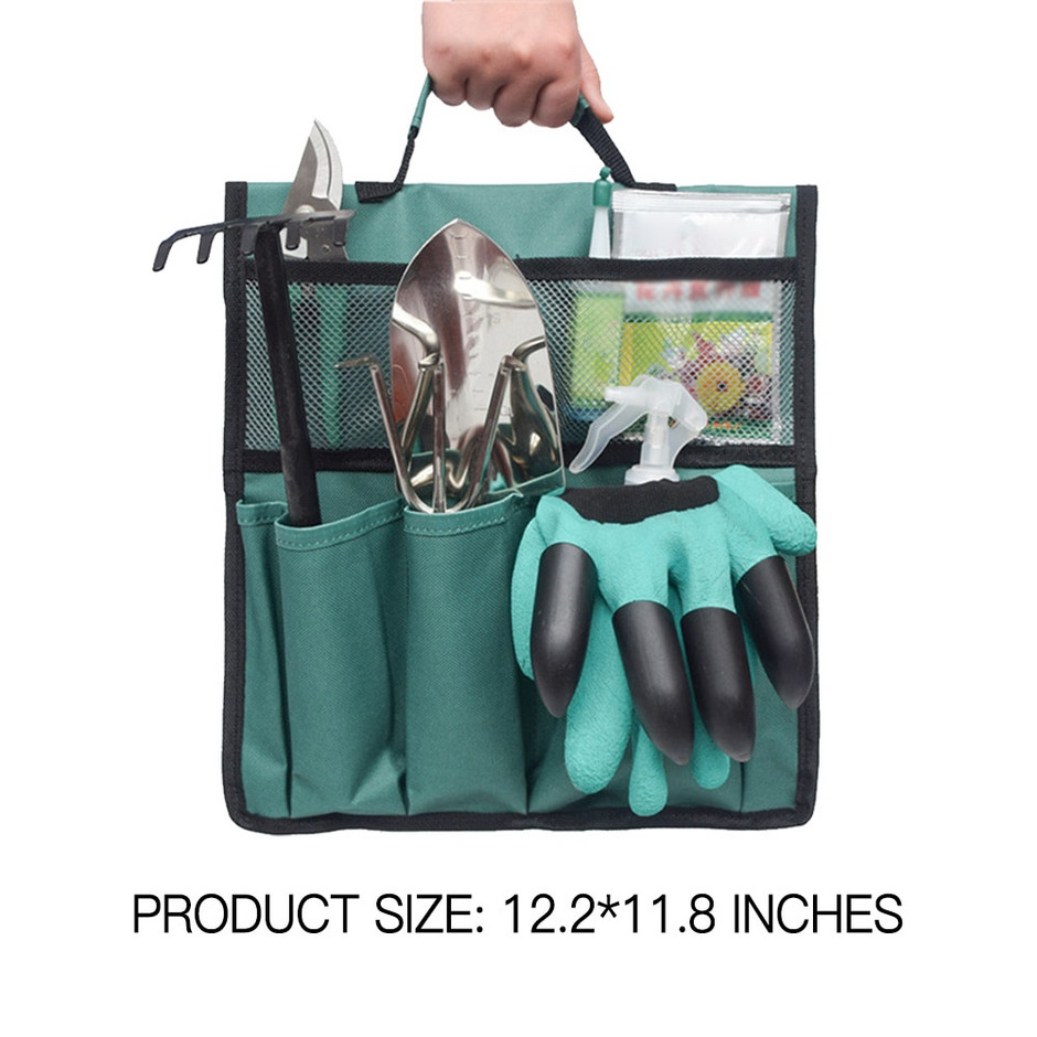 Badu.bg Чанта за градински инструменти с дръжка Голяма чанта за съхранение с много джобове за ...