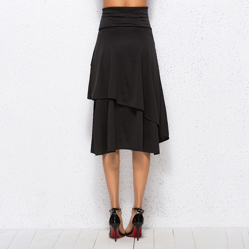 Badu Bg Винтидж готическа лолита пола с дантела за жени Неправилен подгъв Плътна Y2k еластична