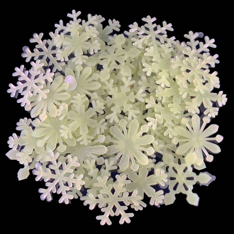 Badu Bg 50бр Светещ светещ камък във формата на снежинка за стикери за стена за детска спалня