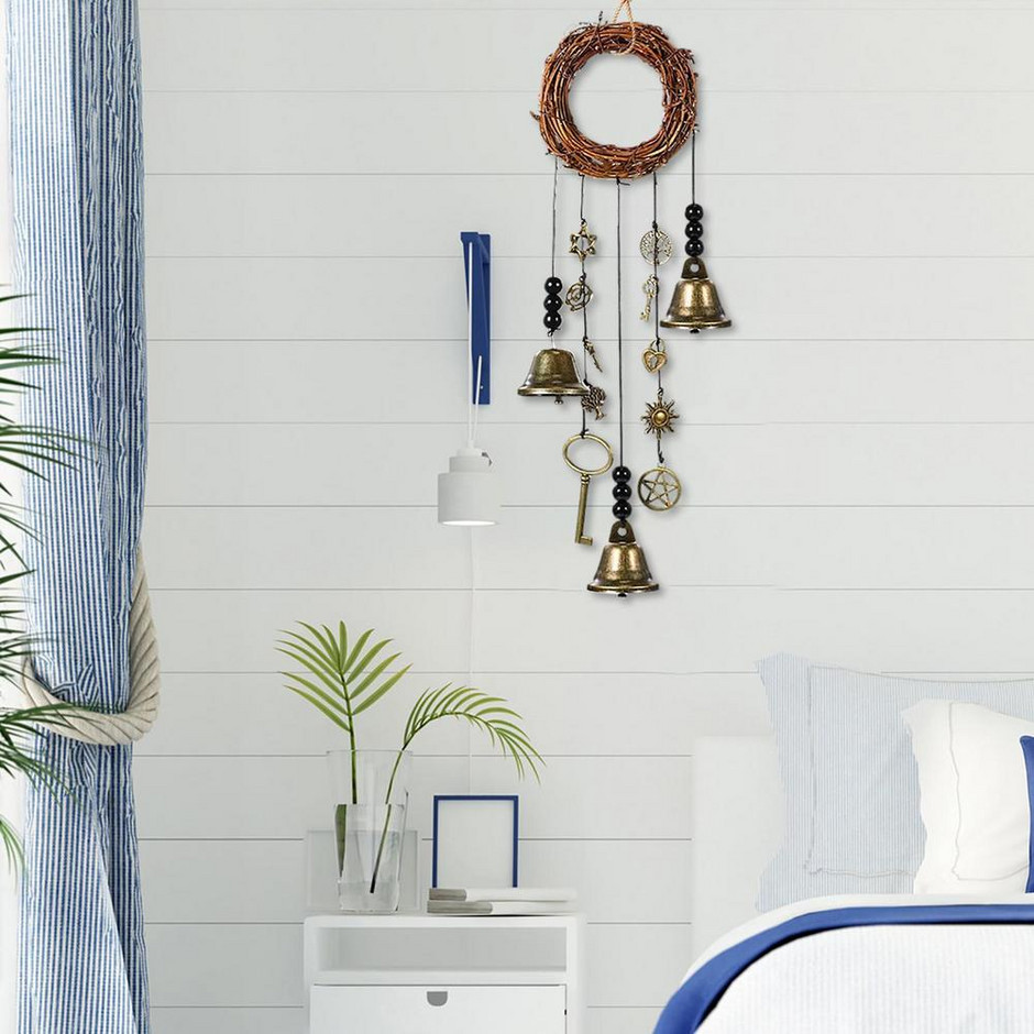 Badu.gr 1 τμχ Witch Bell Wind Chime Rattan Χειροποίητα Κρεμαστά Κουδούνια μάγισσας Wiccan Magic ...