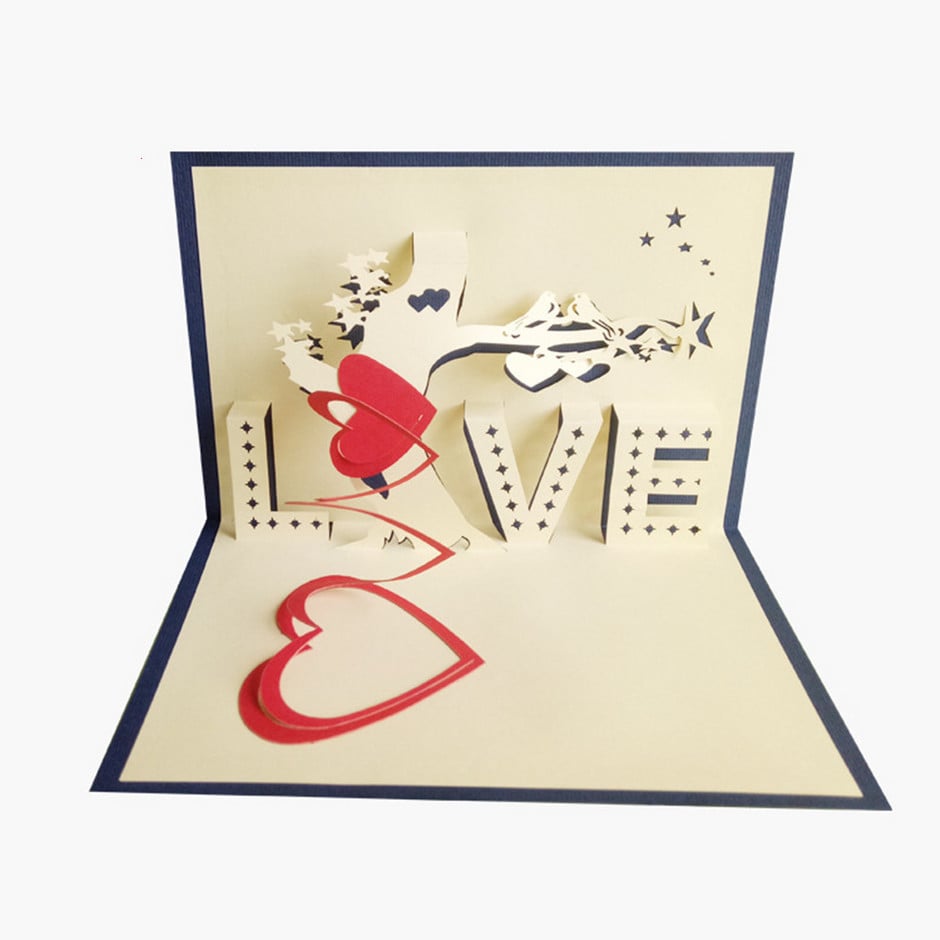 Felicitari de dragoste 3D Pop Up Felicitari de inima cu plic pentru ...