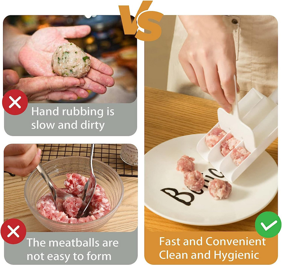 Badu Bg Уред за приготвяне на кюфтета Домашен инструмент за готвене Кръгла риба Говеждо месо