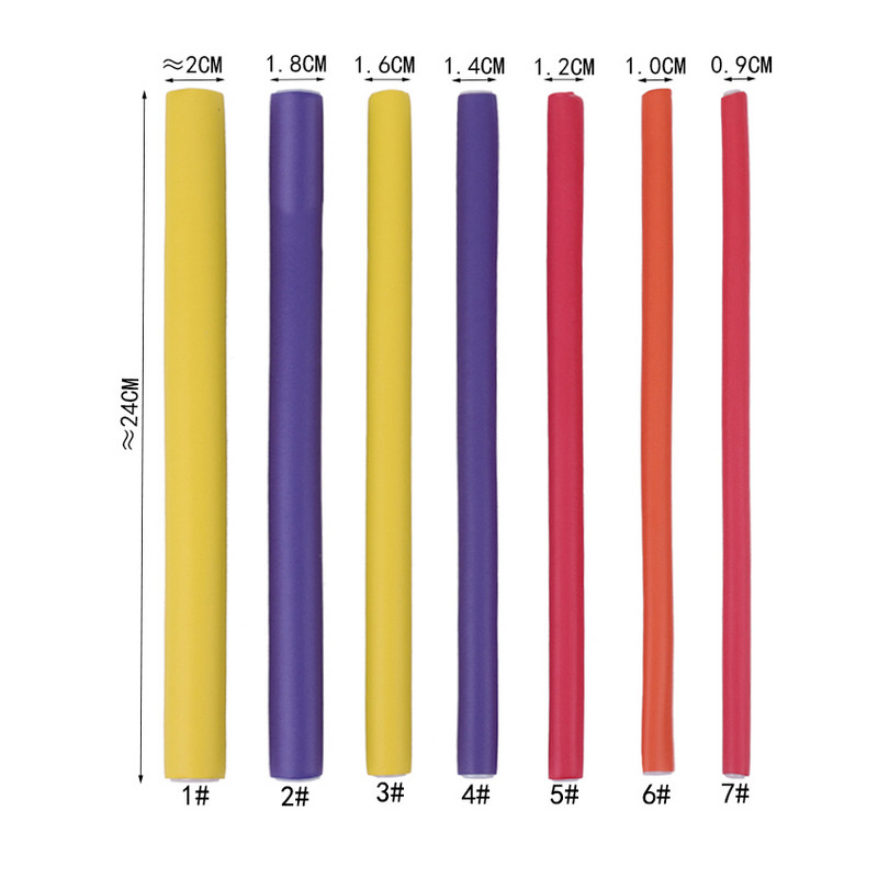 Badu Bg 10pcs Мека пяна Twist Stick Топлоизолация Пръчка за студено гладене Гъба Маша за коса