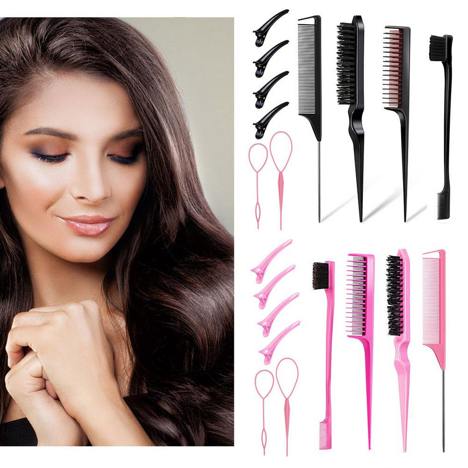 Badu Bg 10 бр Комплект гребени за оформяне на коса Подиграваща четка за коса Троен дразнещ