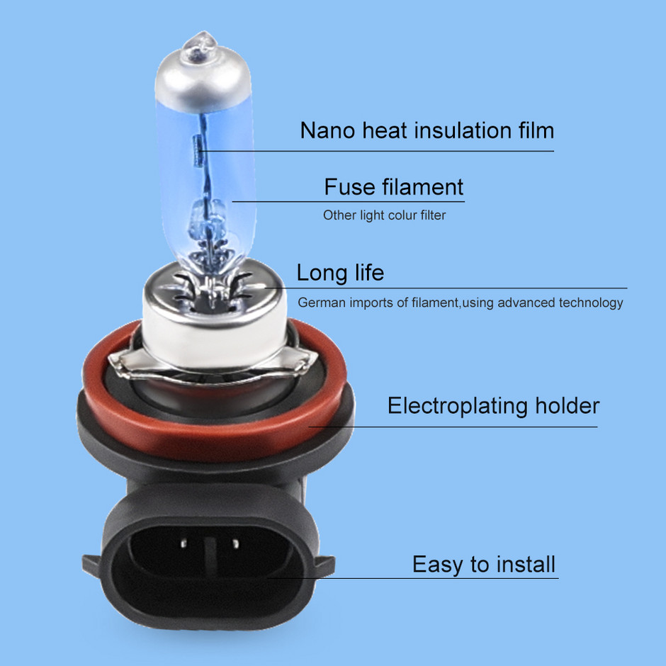 Badu.gr H11 6000k Super White Halogen Light Bulb 12v 55w Headlights ...