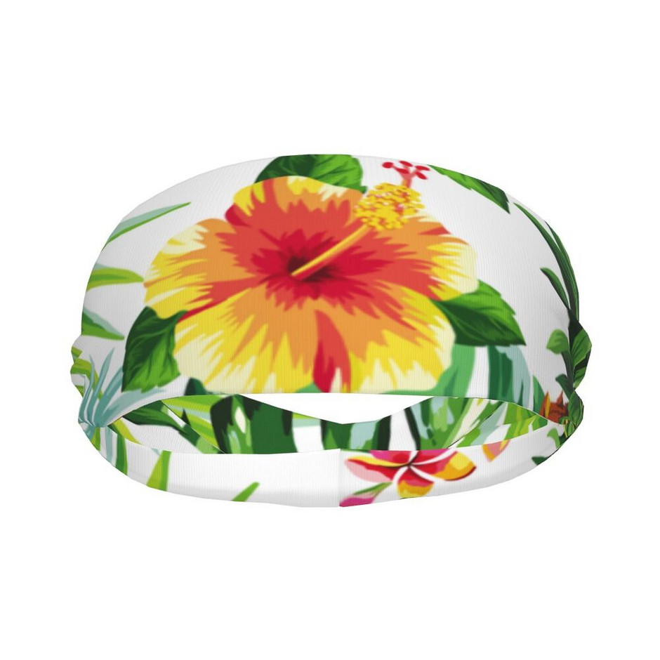 Badu Bg Лятна лента за изпотяване с тропически палмови листа Потни ленти за глава за