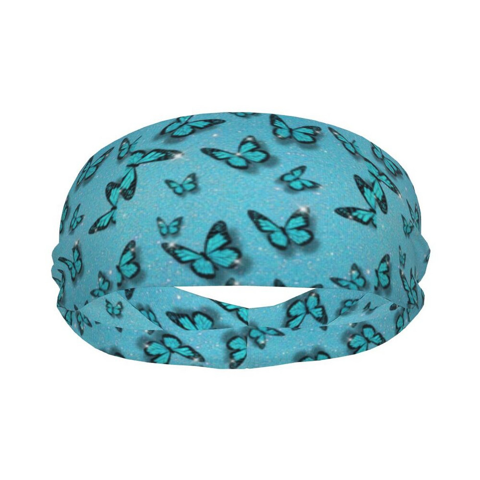 Badu Bg Ленти за изпотяване с пеперуди Разтегателна лента за изпотяване за бягане Лента за глава