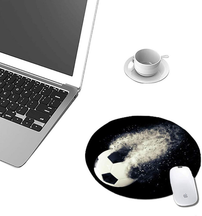 Badu Bg Cool Soccer Art Print Mouse Pad с неплъзгаща се гумена игрална подложка за мишка Кръгли