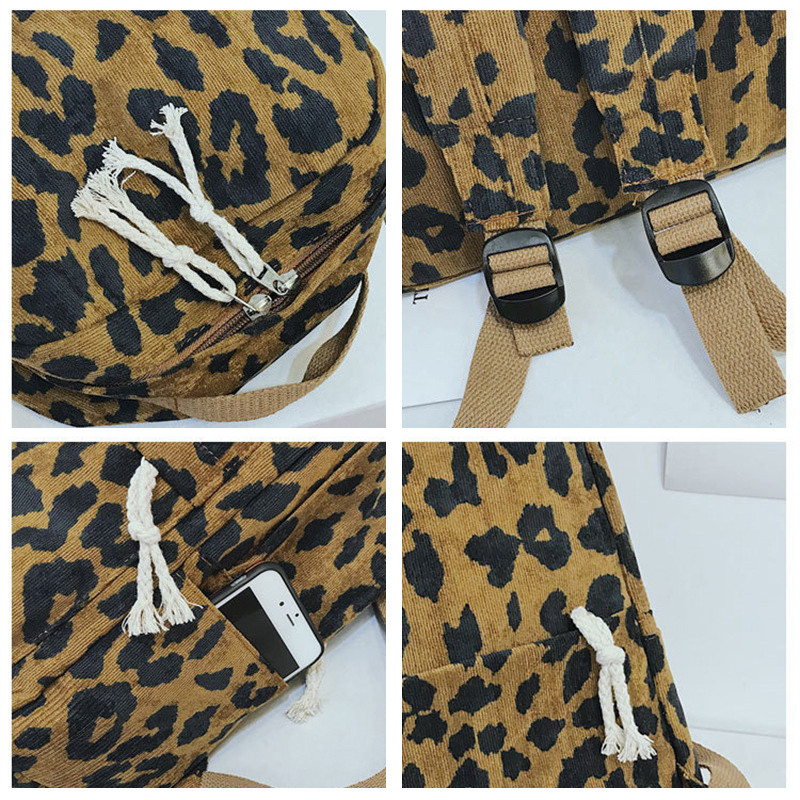 Badu.bg TRAVEASY 2023 Модни дамски раници с леопардов принт Дамска чанта с голям капацитет ...