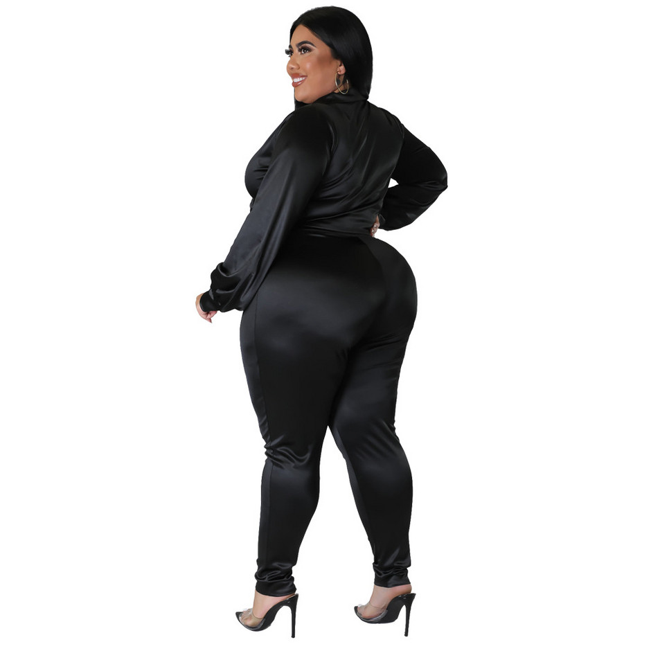 Badu.bg Плюс размер Сатенени тоалети 5XL Дамски комплект от две части Секси офис дамска риза с ...