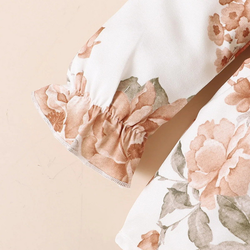 Badu Bg Комплект дрехи за бебета малки деца момичета комплект дрехи с щампи на цветя