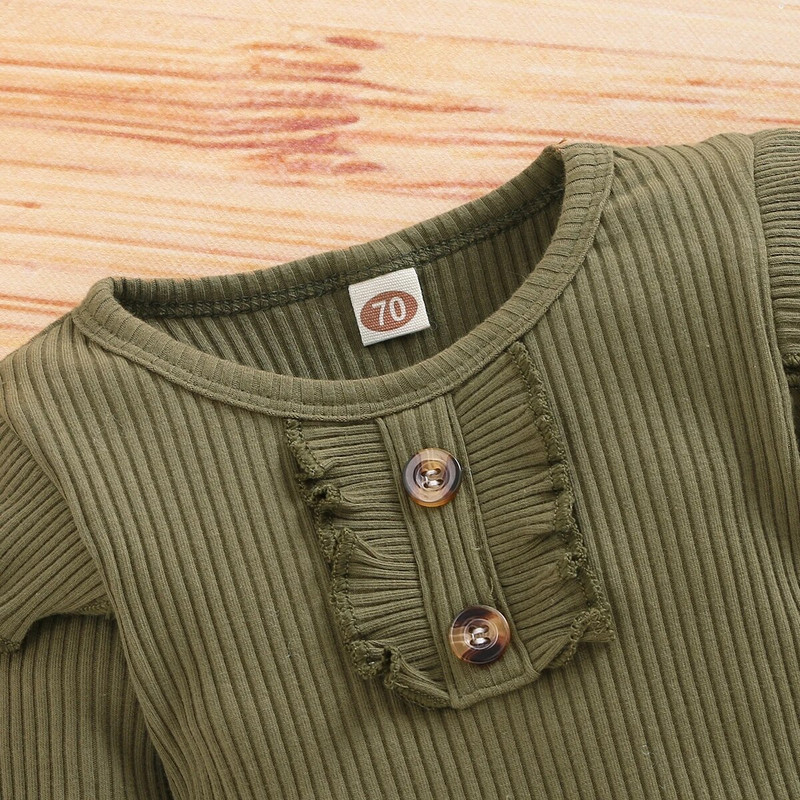 Badu Bg Камуфлажни бебешки дрехи за бебета момичета Плетени комплекти от 3 части за бебета