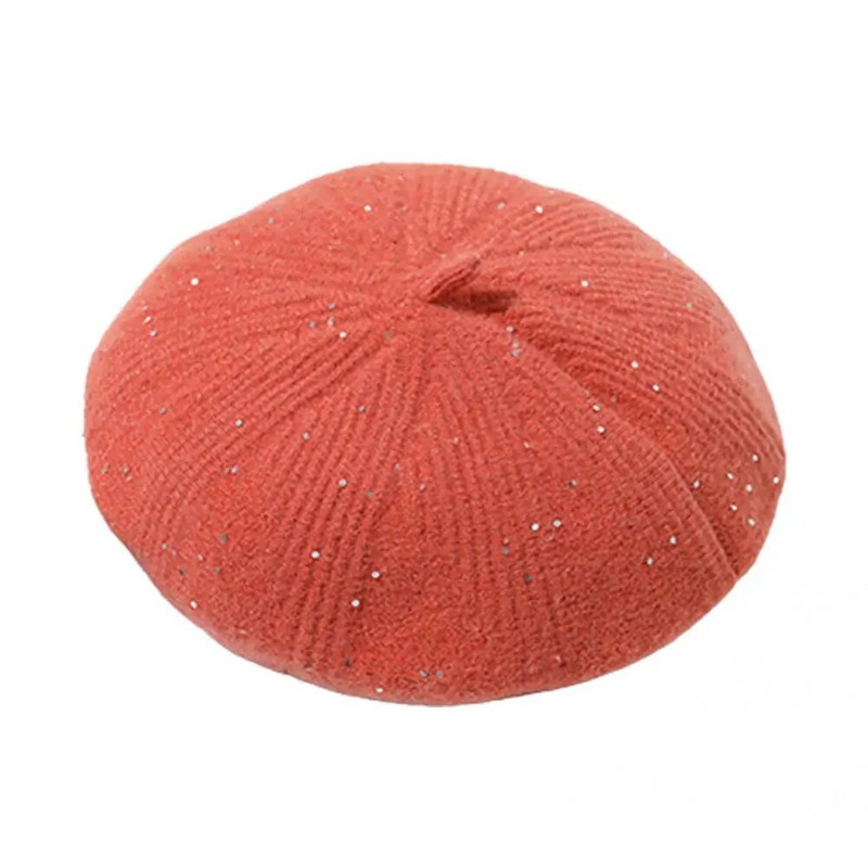 Badu Bg Темперамент Проста лъскава шапка без периферия еластична дамска барета за пътуване