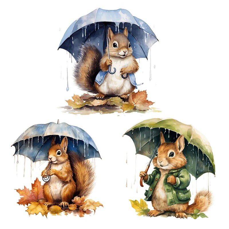 T395 Катерица с чадър Стикер за стена Баня Тоалетна Декор Хол Шкаф Хладилник Декорация на дома