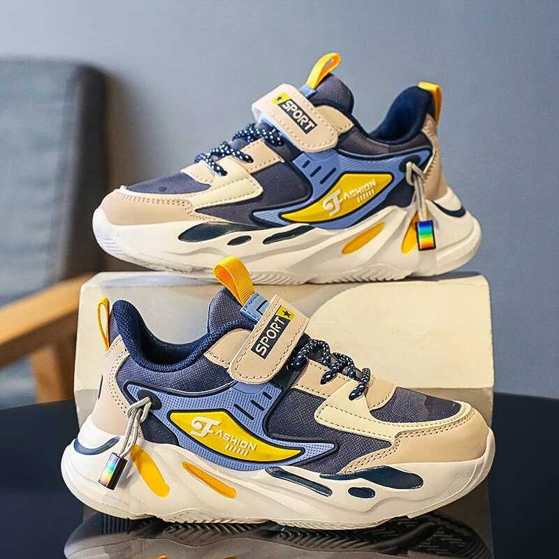 Детски маратонки за момчета Модни кожени детски дишащи комфортни обувки ...