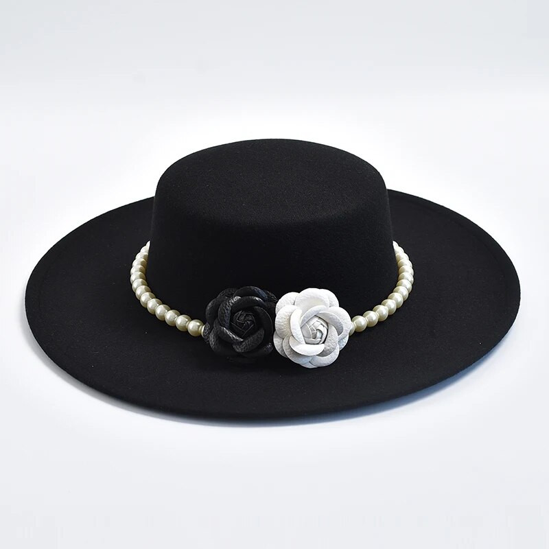 Badu Bg Шапка Fedora във френски стил за жени 10cm широка периферия с