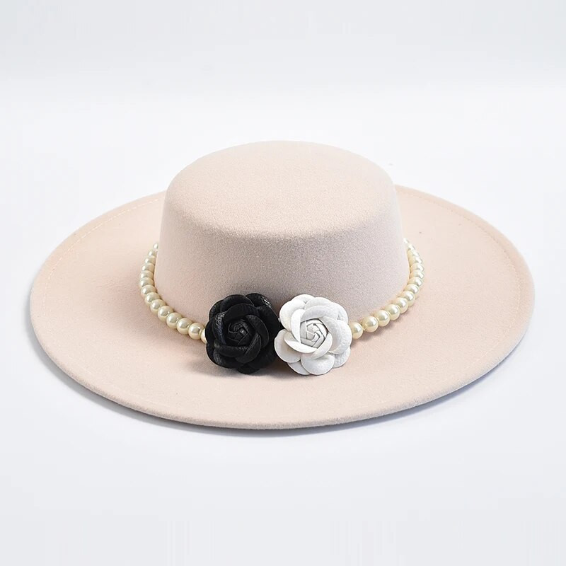 Badu Bg Шапка Fedora във френски стил за жени 10cm широка периферия с