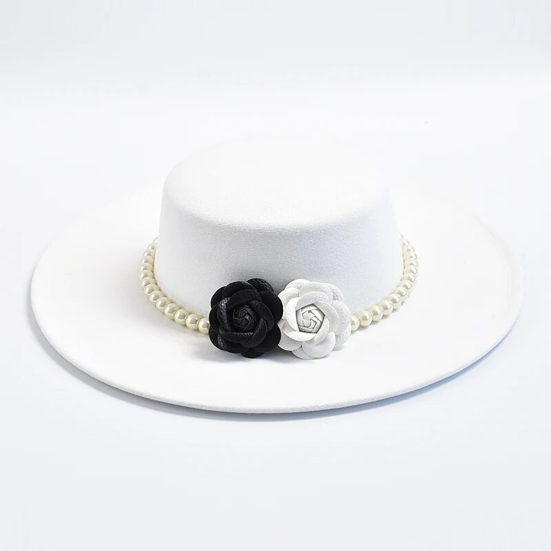 Badu Bg Шапка Fedora във френски стил за жени 10cm широка периферия с