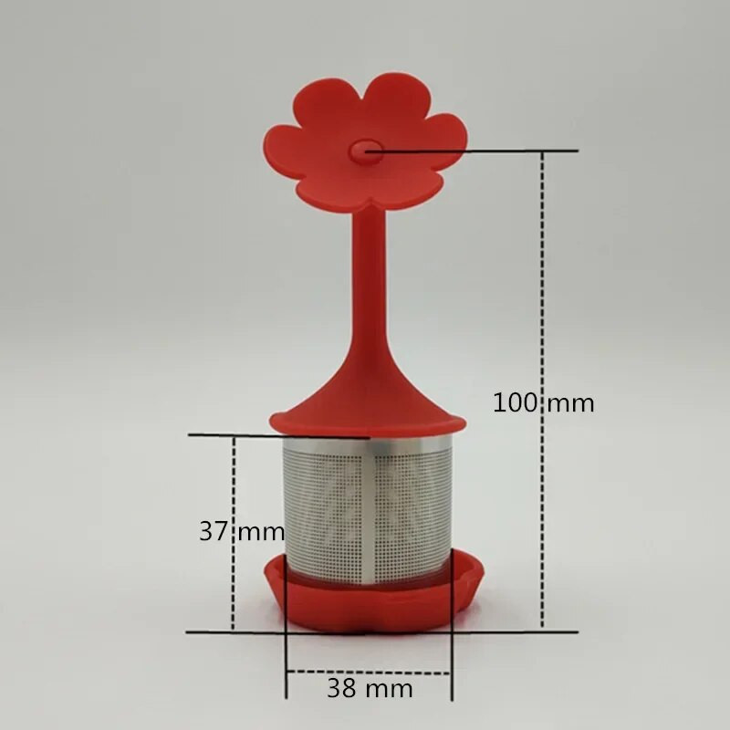 Badu Bg Цедка за чай Силиконов дизайн на трева и цветя Разхлабена торбичка за цедка на листа от