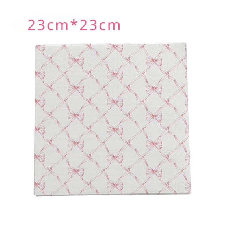 Badu Bg 40 бр Салфетки за еднократна употреба Хартиени кърпи за маса Класически щампа с лък