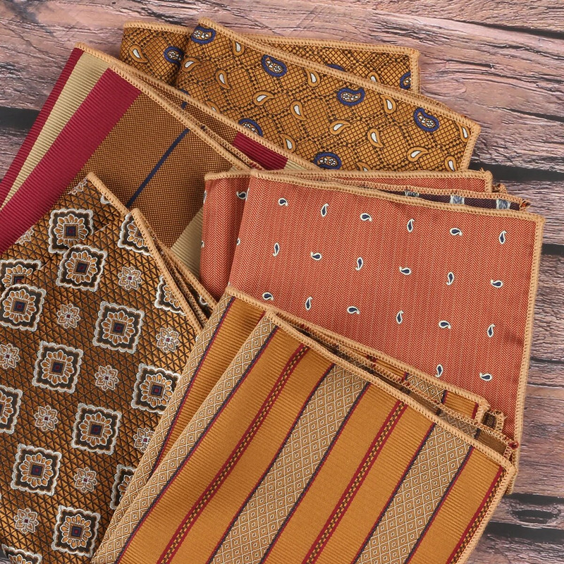 Linbaiway носна кърпичка за мъжки костюми джобни квадратни бизнес класически щамповани кърпи за