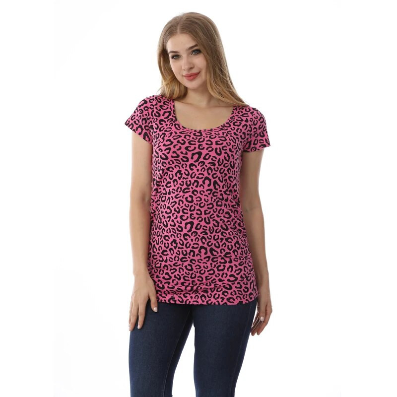 Badu Bg Нова дамска тениска Maternel с къс ръкав еластични памучни горнища цип кърмене