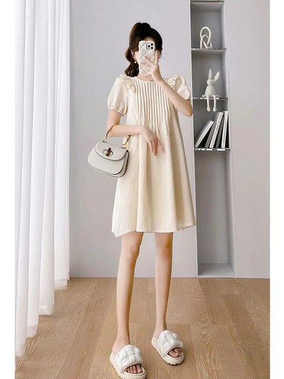 Badu Bg Лятна рокля за бременност и кърмене 2023 г Рокля с буф ръкави