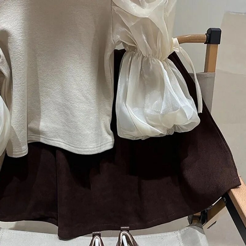 Badu Bg Модна памучна тениска за момиченце Пуловер за бебета и момичета с дълъг ръкав Едноцветни