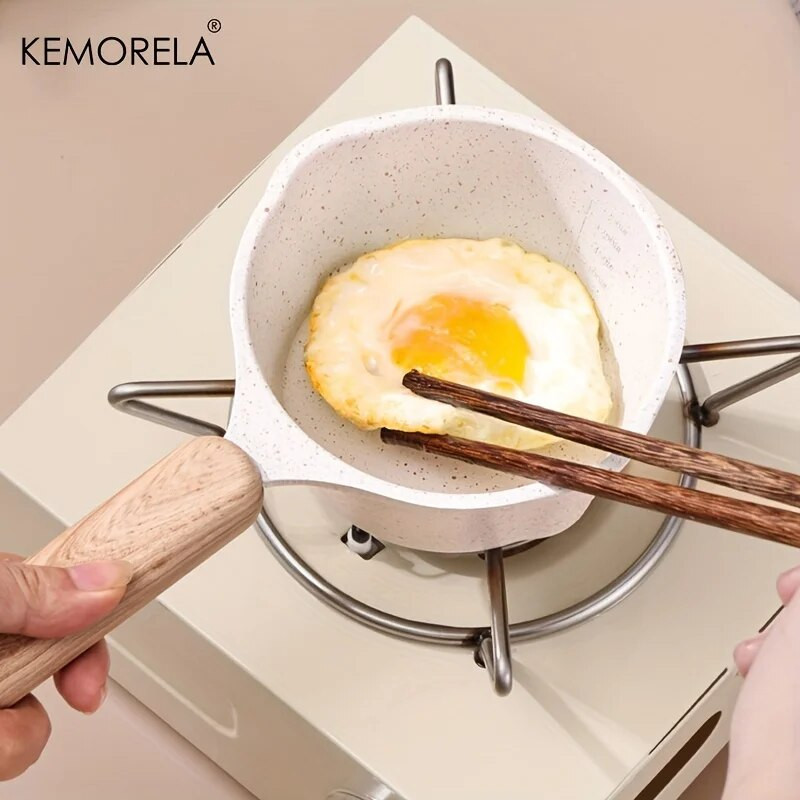 Badu Bg Мултифункционална тенджера за горещо олио дървена дръжка тенджера за мляко тенджера