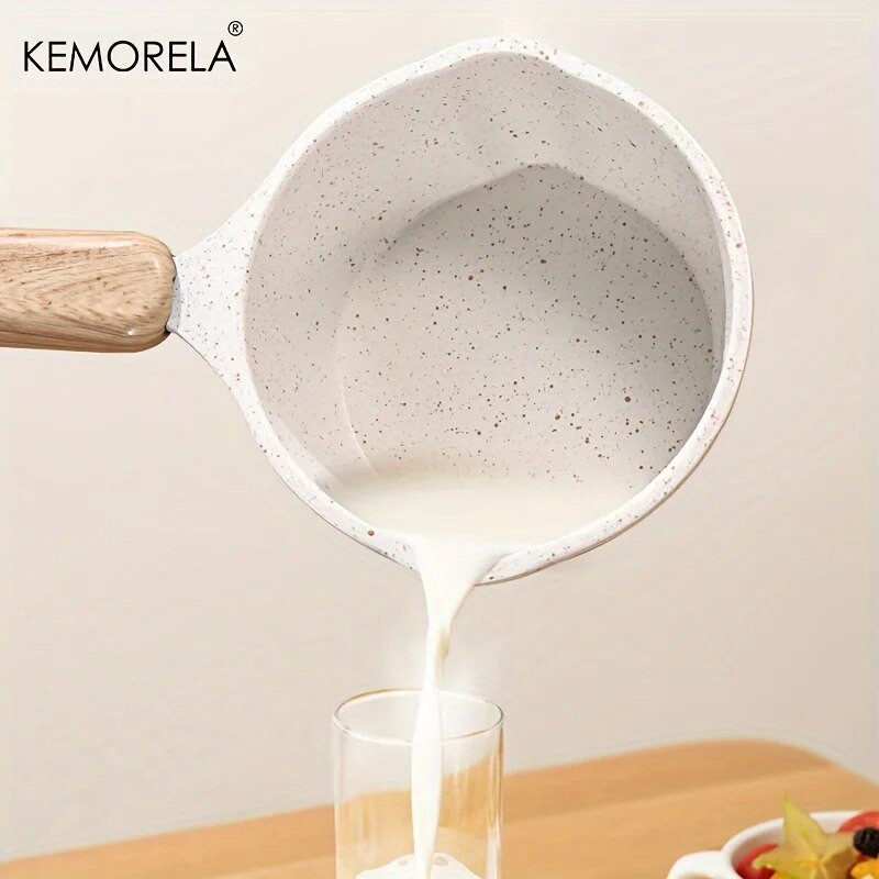 Badu Bg Мултифункционална тенджера за горещо олио дървена дръжка тенджера за мляко тенджера