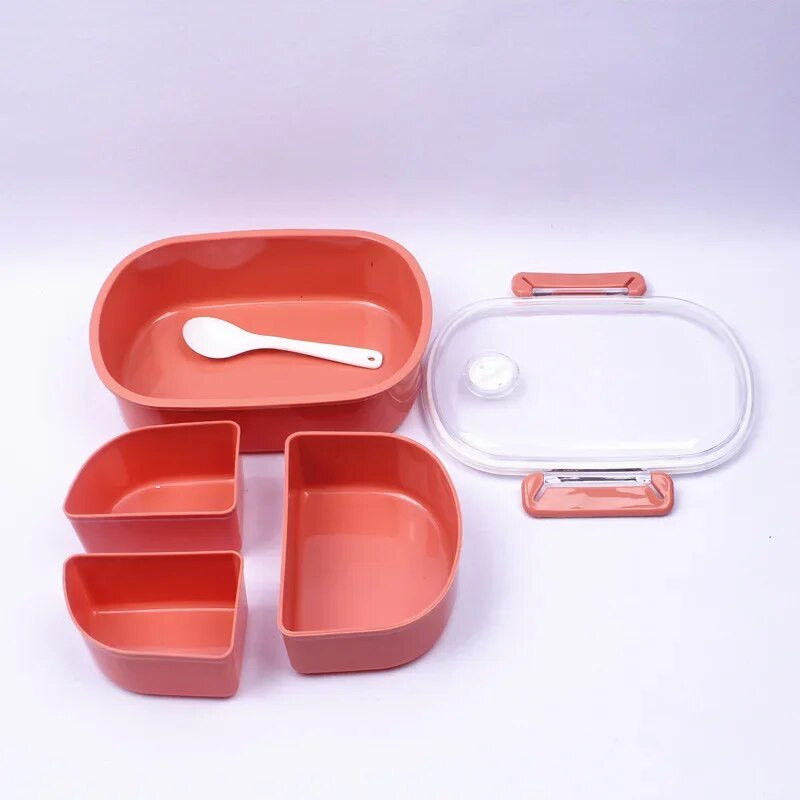 Badu Bg Детска кутия за обяд с три решетки за микровълнова фурна Кутия за обяд Карикатура Малък