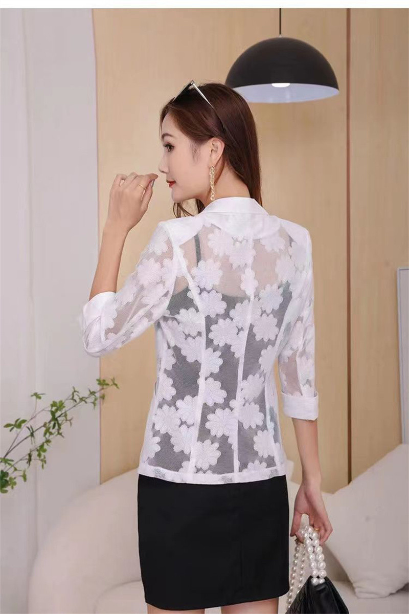 Badu.bg Дамско яке с блейзър Пролет Лято Нова тънка жилетка Слънцезащитно облекло Куха дантела ...