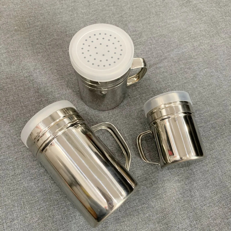 Badu Bg 2бр Буркани за разпръскване от неръждаема стомана на прах с дръжка Шейкър Дозатор за