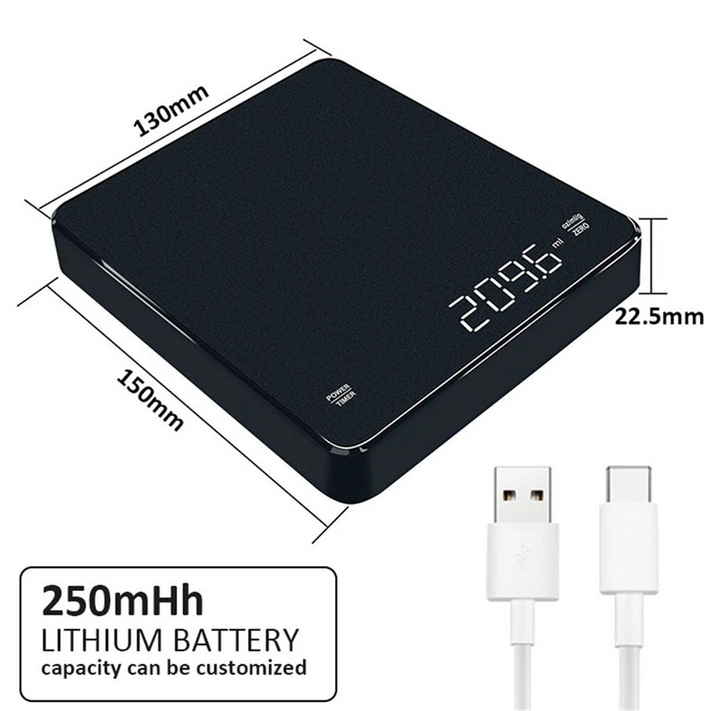 Badu Bg Usb зареждане кухненска везна за кафе с таймер 3 кг 0 1 г везна за претегляне за