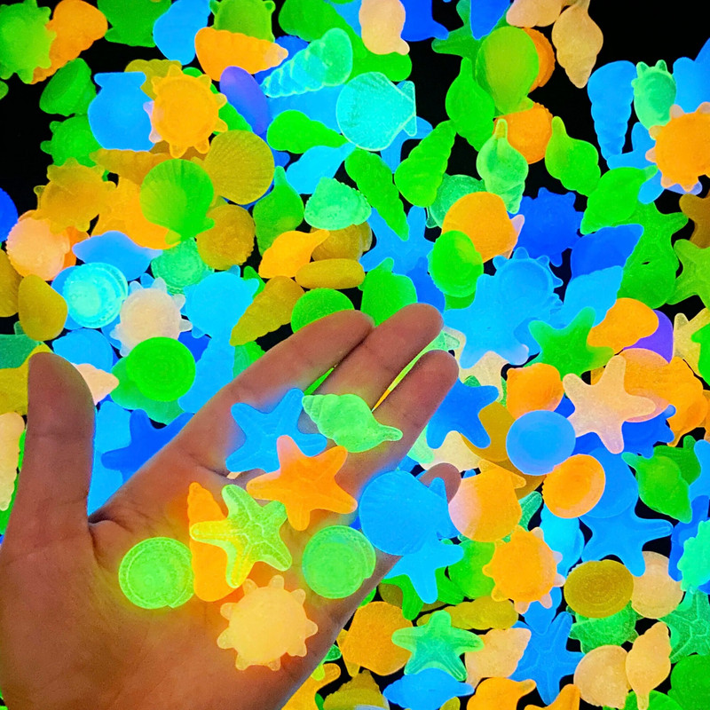 Badu Bg Светещи светещи камъни Черупка на морска звезда във формата на черупка за аквариум Маса