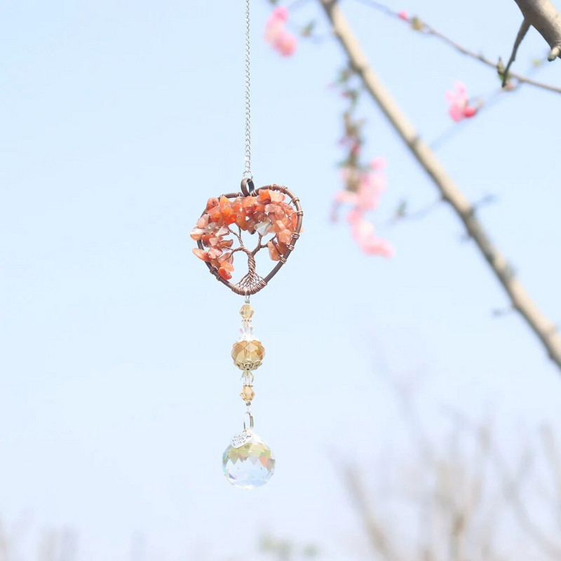 Badu Bg Висящ кристал ловец на слънчева светлина кристални вятърни камбанки призма топка